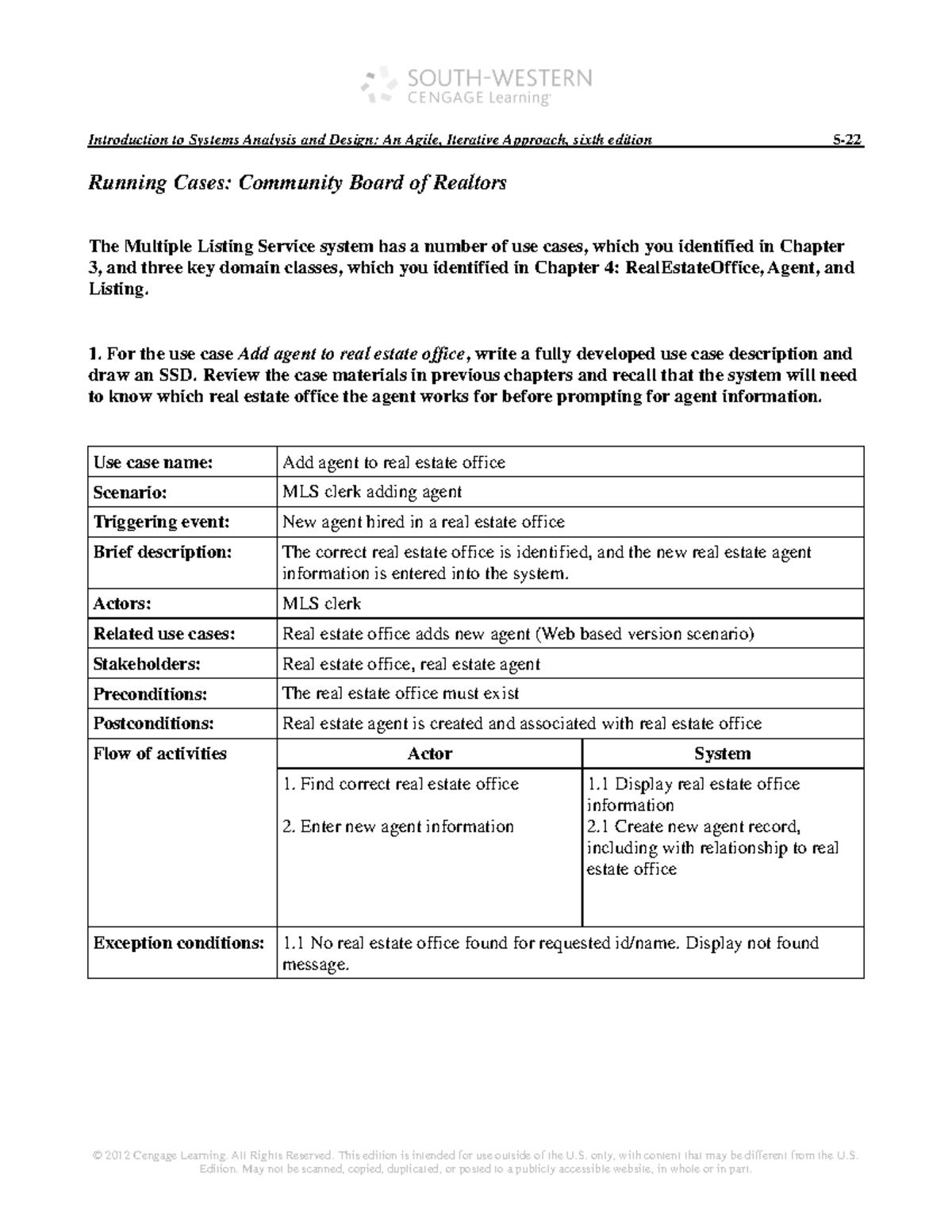 6ed-Solutions-Chap05 22 - Introduction to Systems Analysis and Design: An Agile, Iterative ...