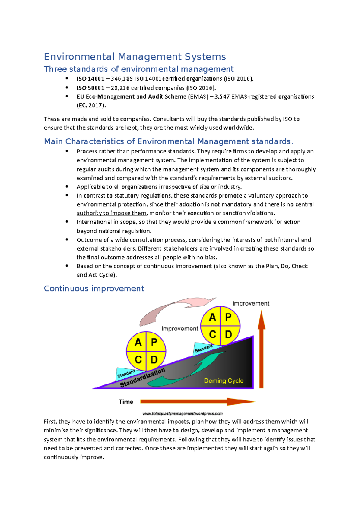 4. Strategies - Environmental Management Systems Three standards of ...