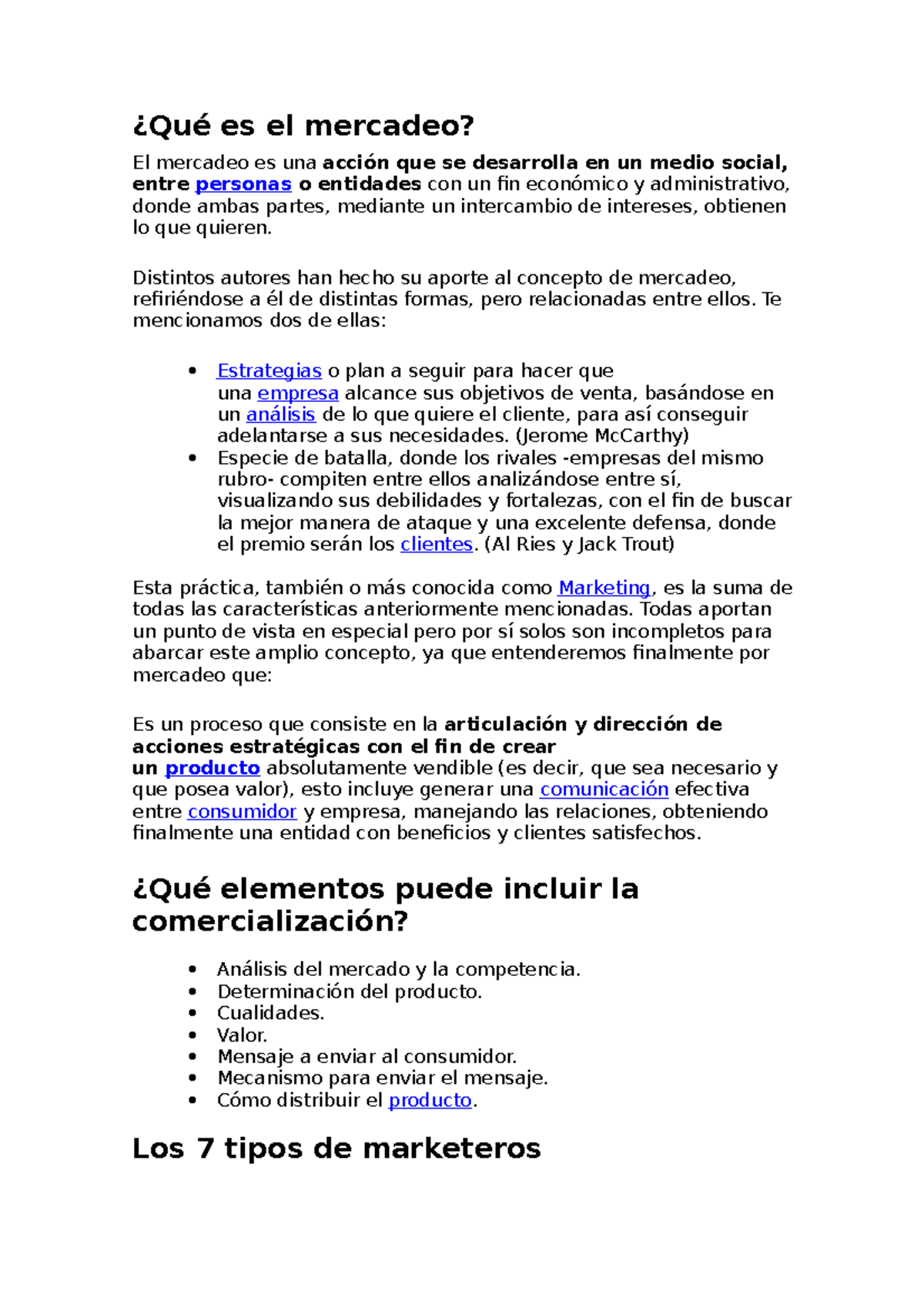 Definición, tipos e historia de Mercadeo - ¿Qué es el mercadeo? El ...