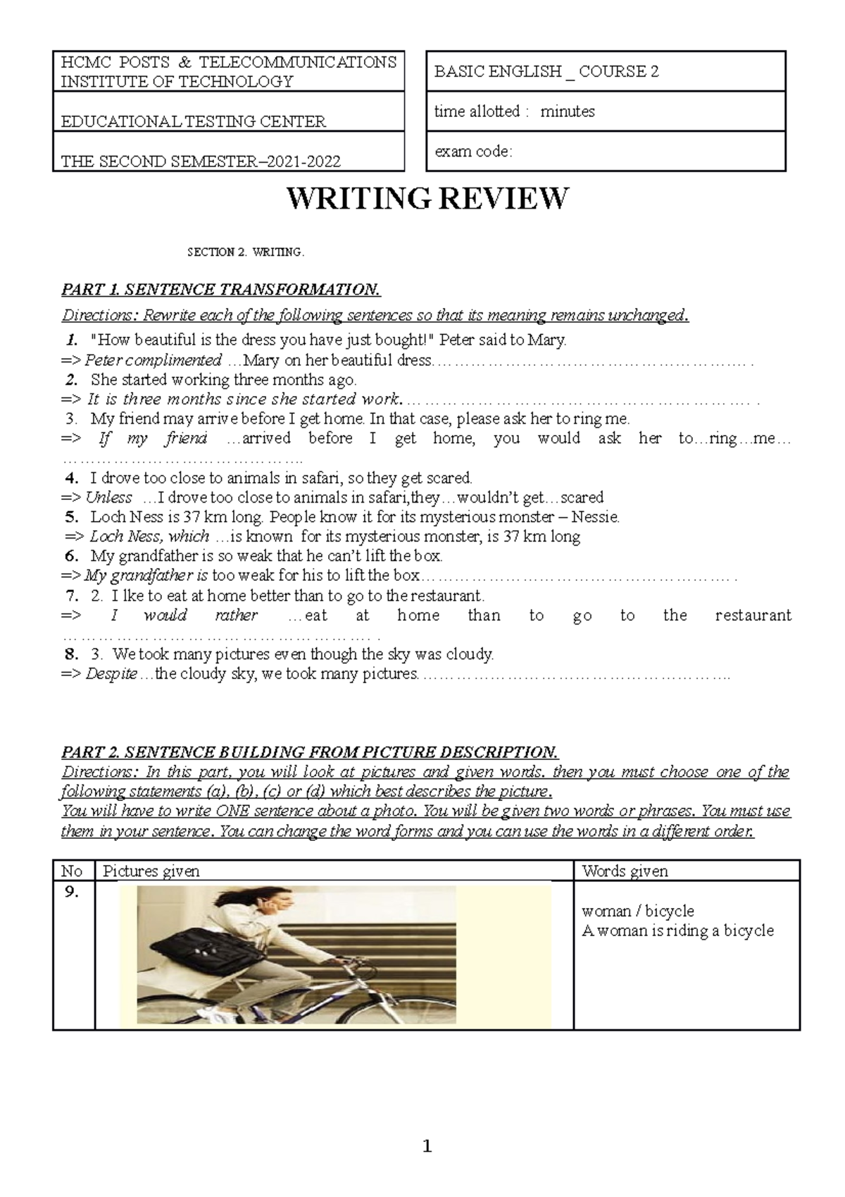 Writing- Review- Course-2.new - HCMC POSTS & TELECOMMUNICATIONS ...