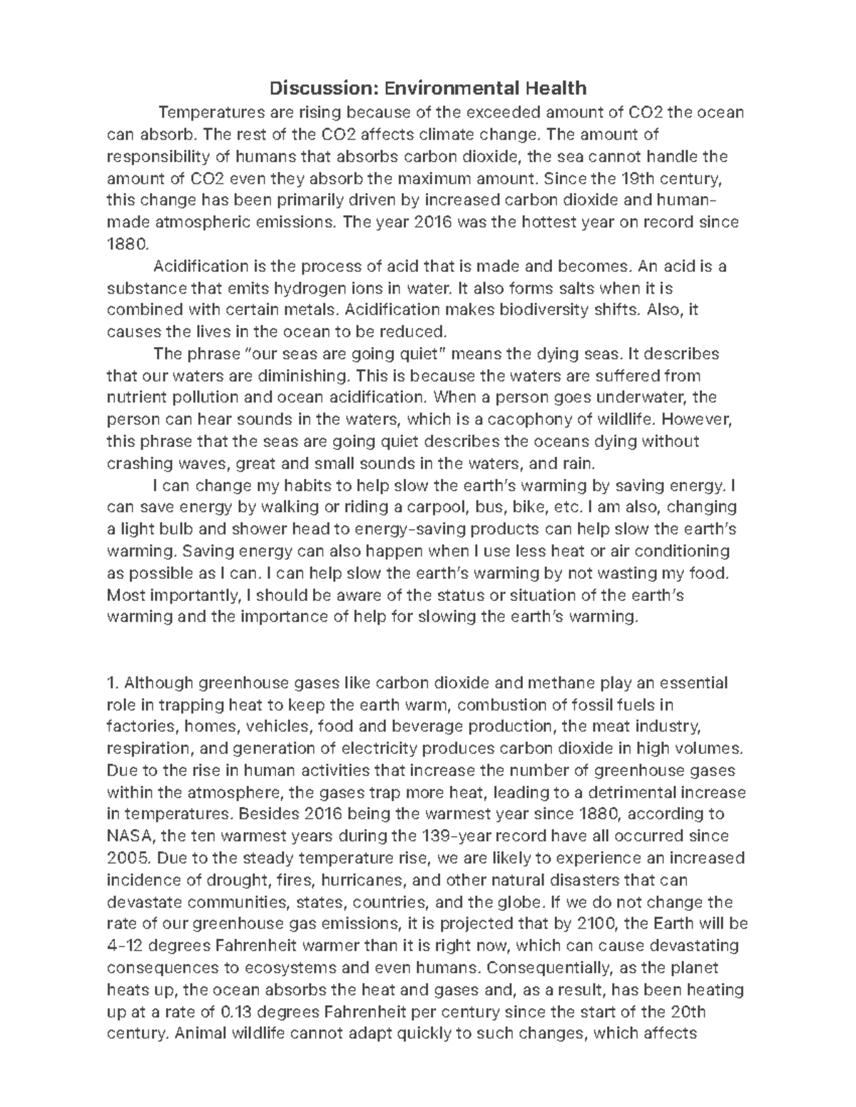 Discussion: Environmental Health - Discussion: Environmental Health ...