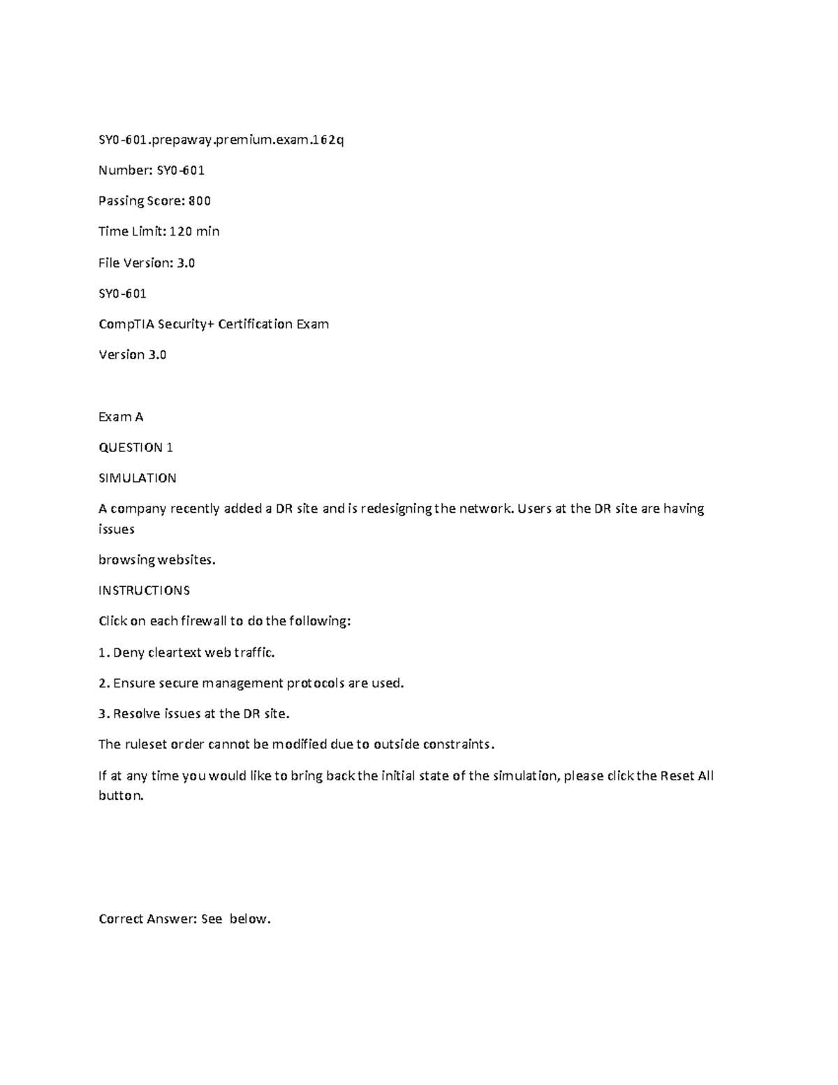 Sec+ 160qs - Practice questions, get clues on how comptia asks ...