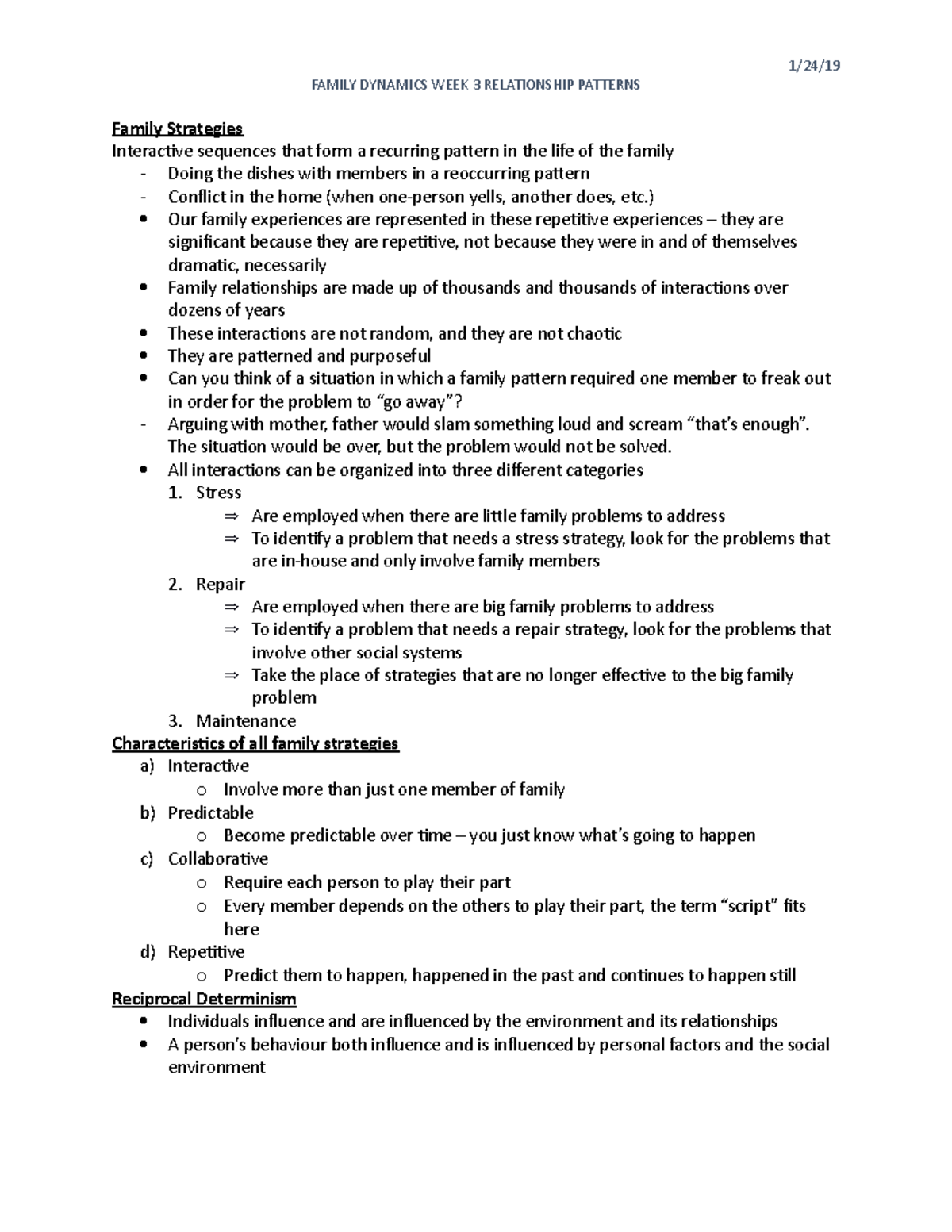 Family dynamics week 3 relationship patterns - 1/24/ FAMILY DYNAMICS ...