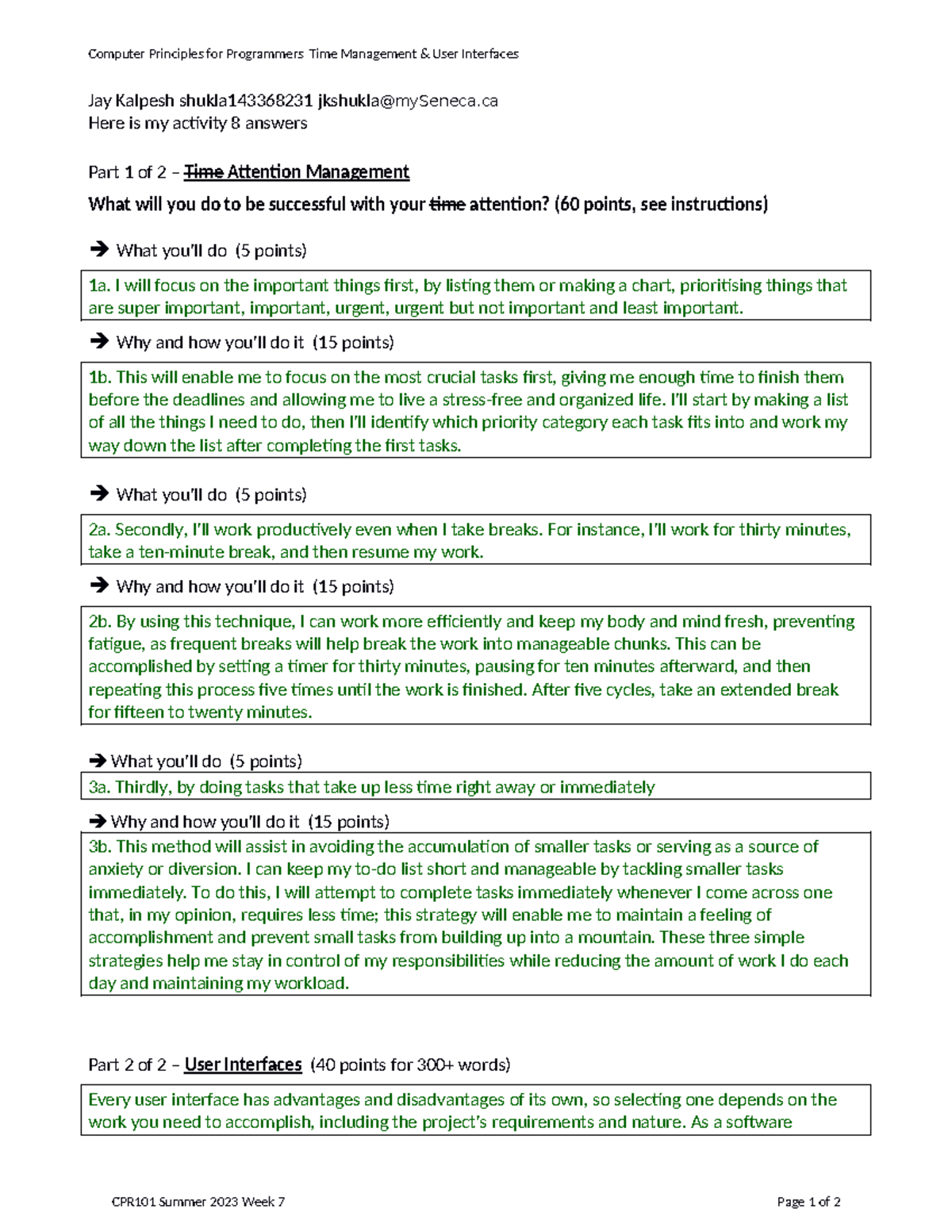 Cp4p Ui Time Mgmt Activity Answers Computer Principles For Programmers Time Management And User