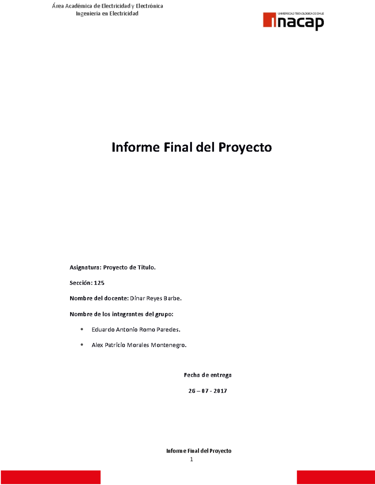 Informe Final del Proyecto de Título - Informe Final del Proyecto Área ...