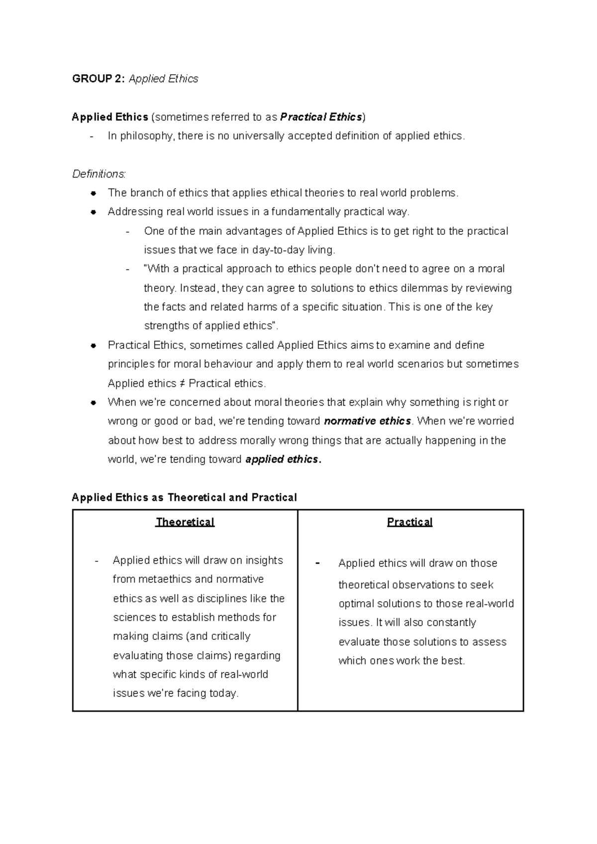 Applied Ethics - GROUP 2: Applied Ethics Applied Ethics (sometimes ...