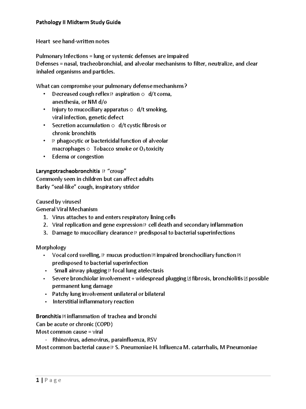 Pathology II Midterm Study Guide - Heart see hand-written notes ...
