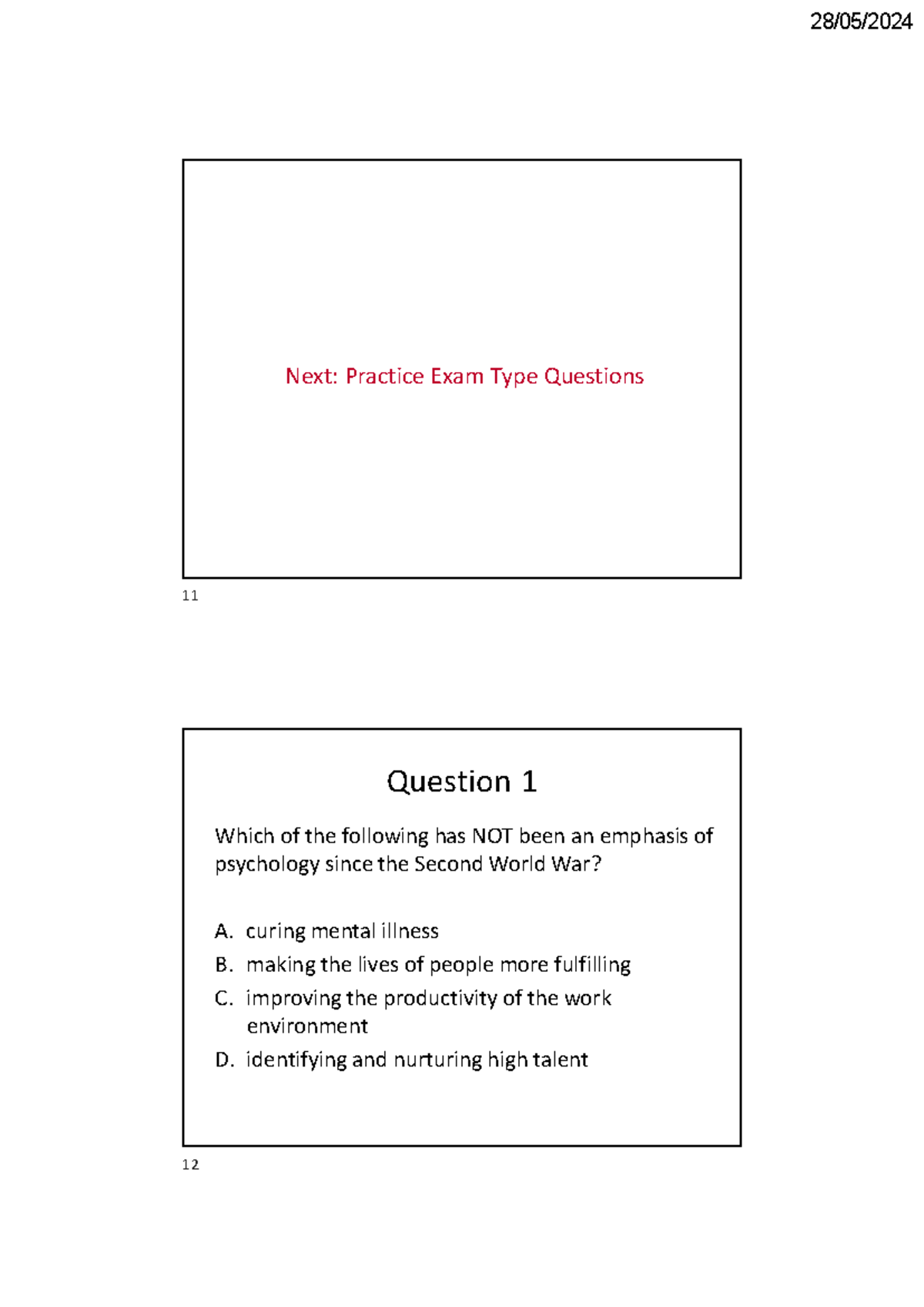 PP practice exam - exam question - Next: Practice Exam Type Questions ...