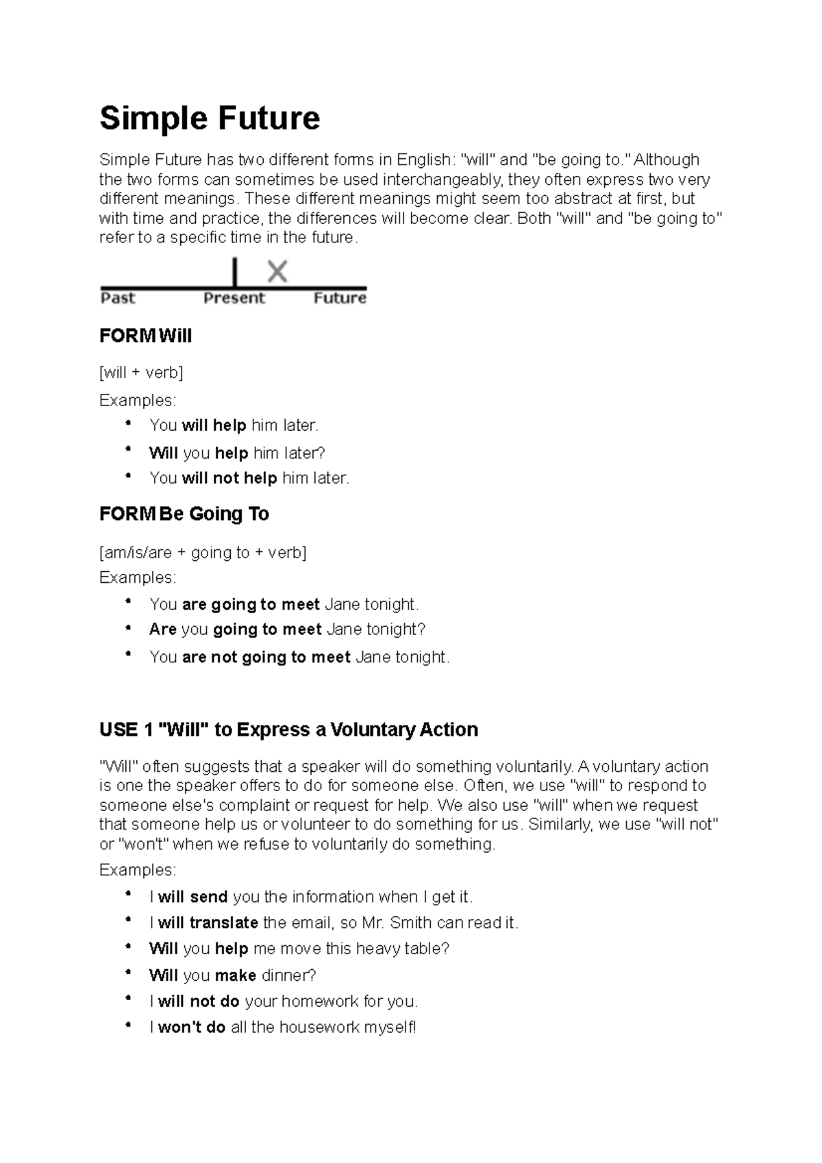 Simple Future and future continuous info packet - Simple Future Simple ...