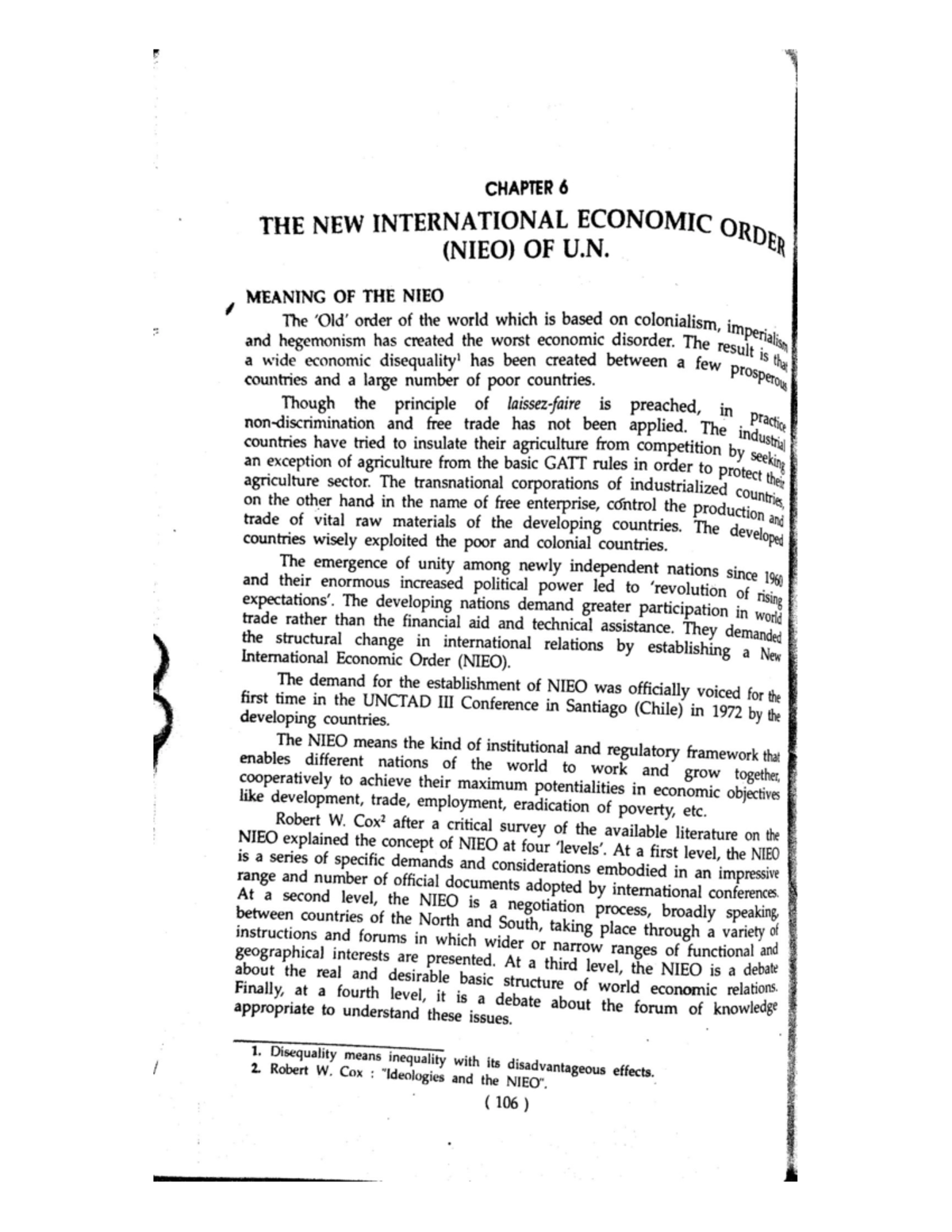 THE NEW International Economic Order - CHAPTER 6 THE NEW INTERNATIONAL ...