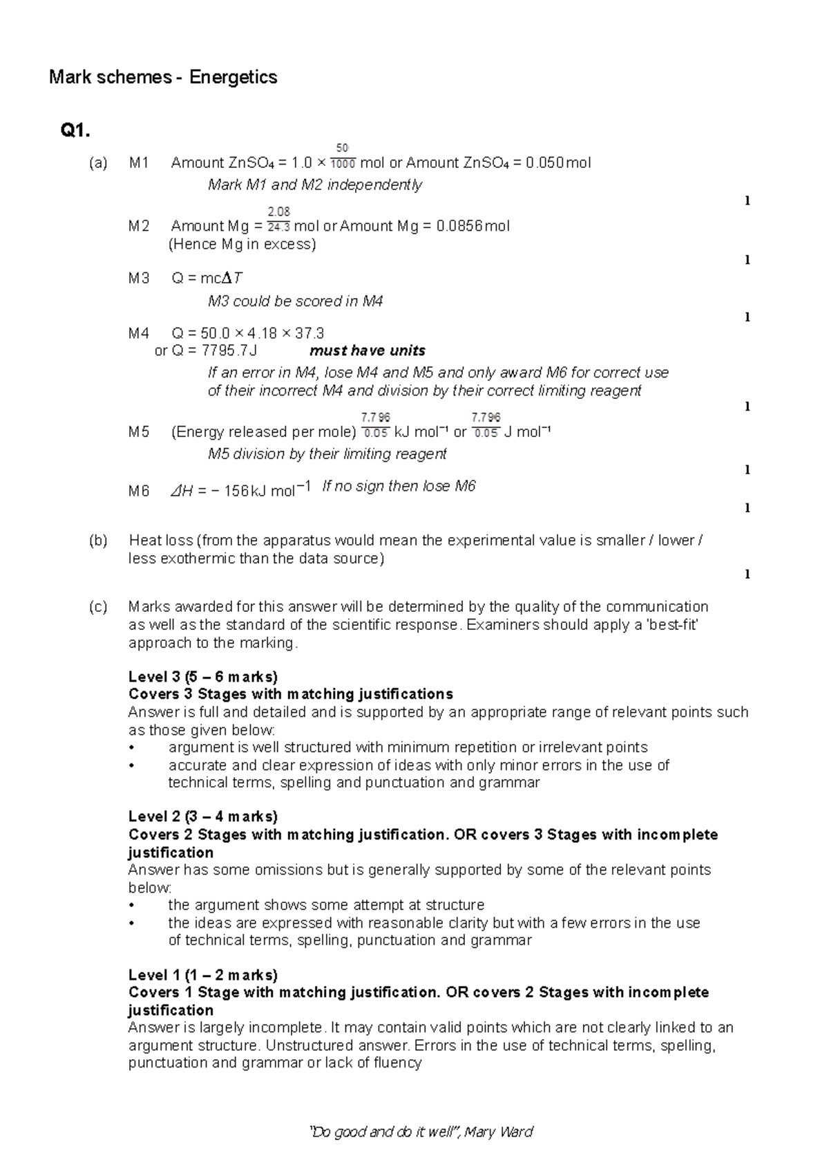 Energetics TEST MS - alevel - AQA A Level Sociology – AQA A Level ...