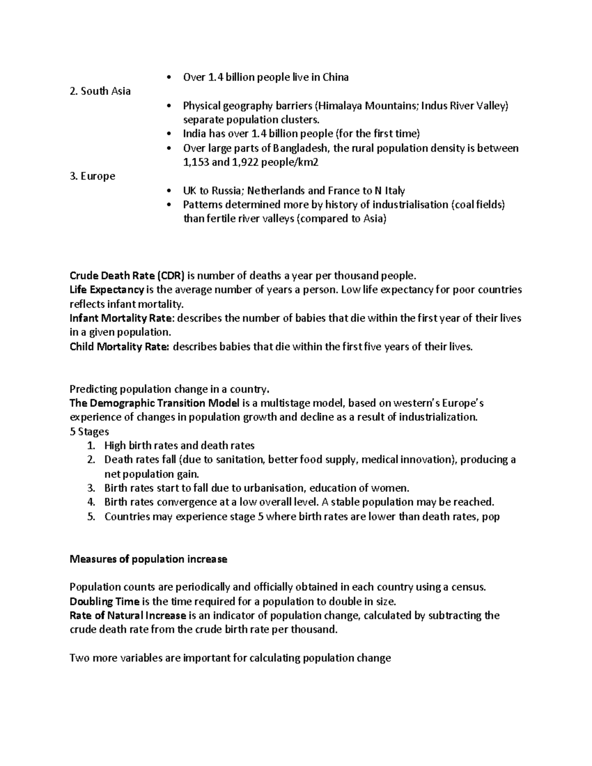 Master Geog Notes 2 2 (dragged) 16 - Over 1 billion people live in ...