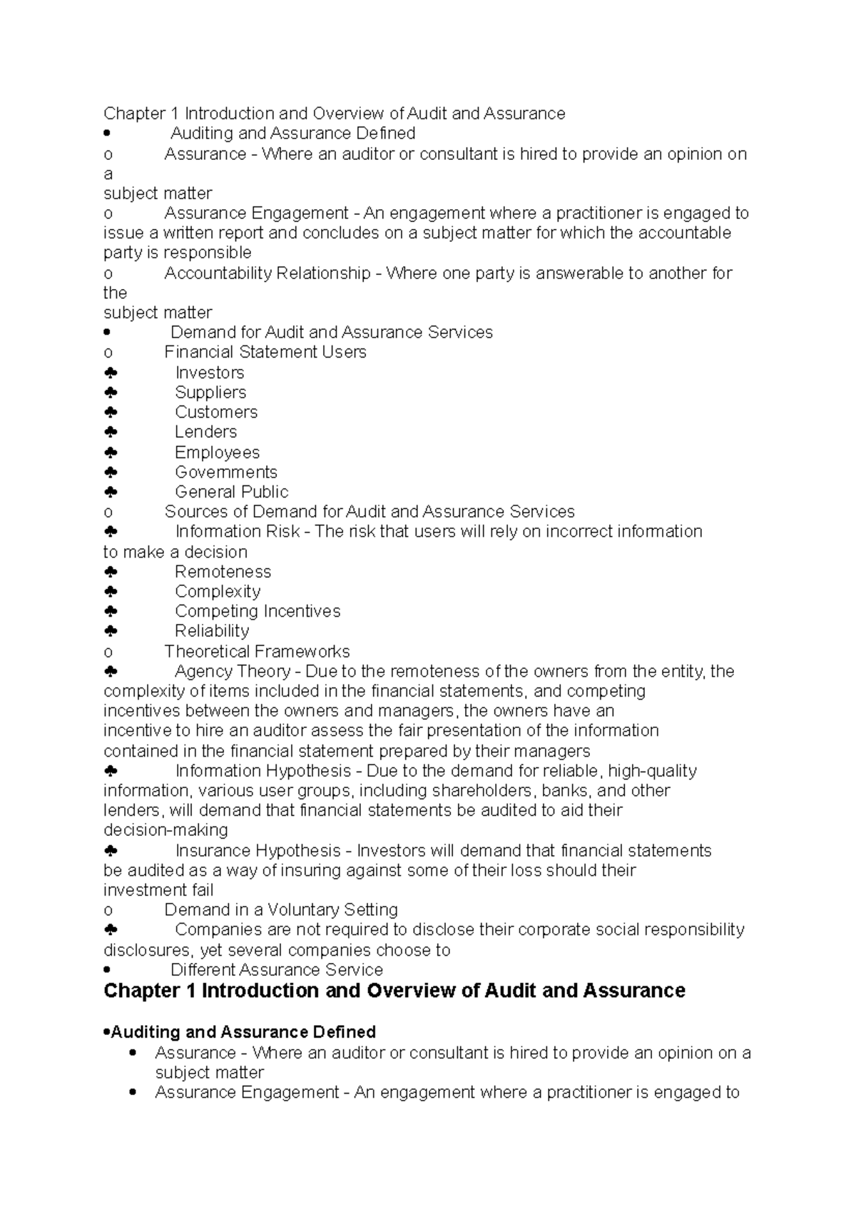 Assurance and Audit Principles 1 - 7 - Chapter 1 Introduction and ...