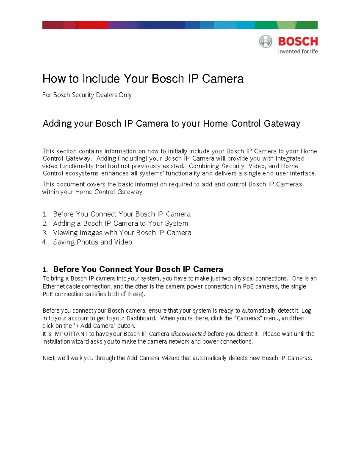 Bosch camaras de seguridad - How to Include Your Bosch IP Camera ...