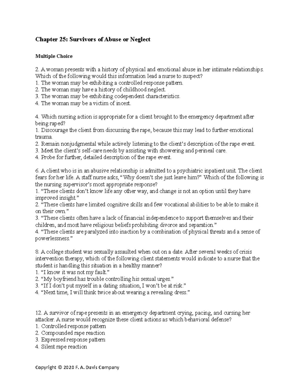 Chapter 25 Survivors of Abuse or Neglect - Chapter 25: Survivors of ...