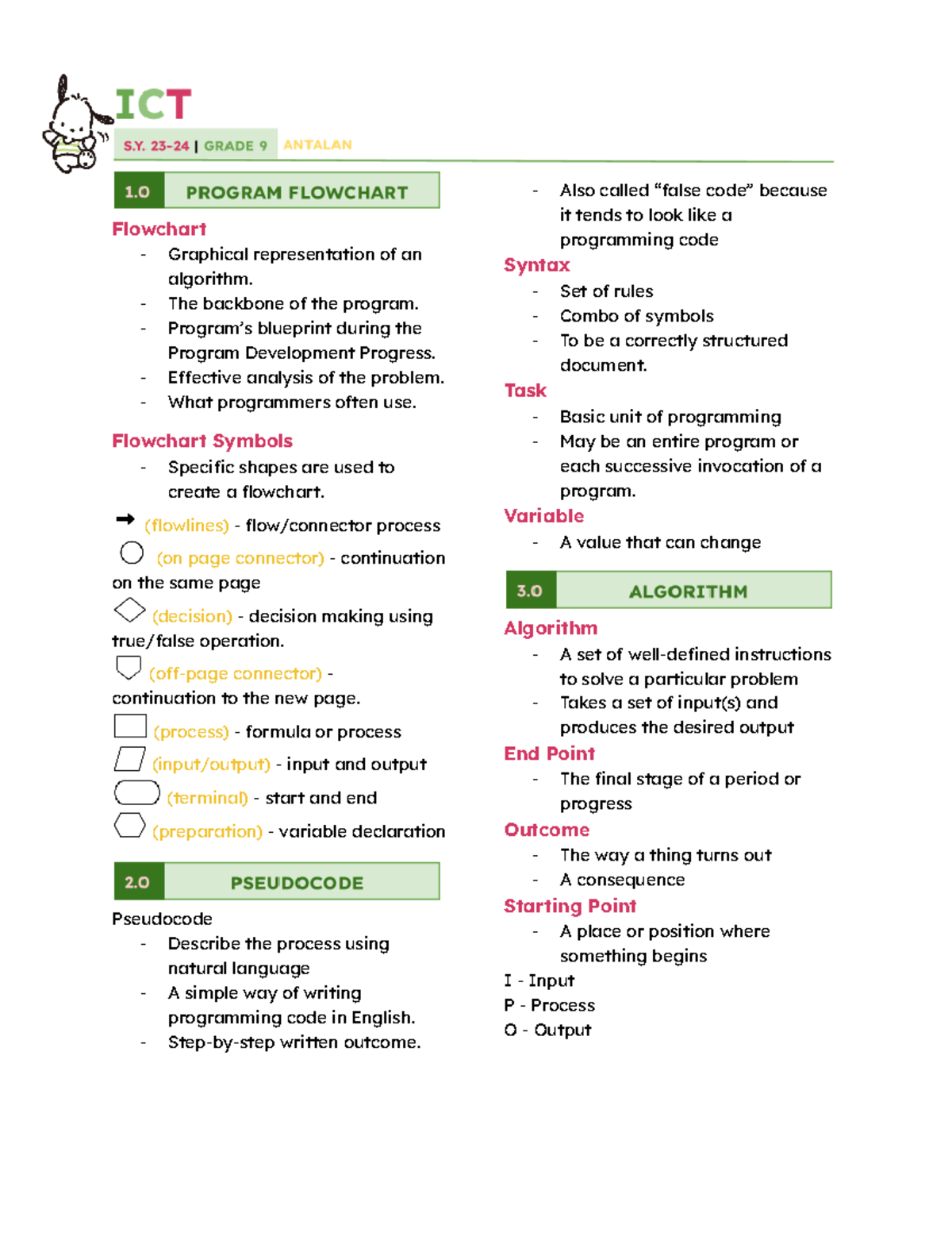 ICT Reviewer - hehehe - Flowchart - Graphical representation of an ...