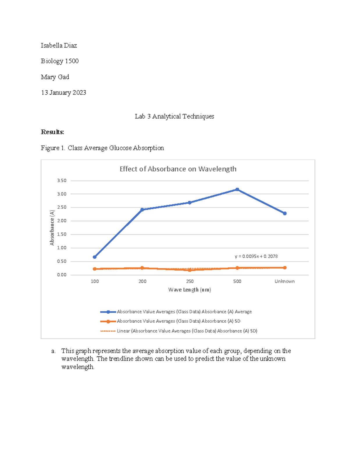 Lab 3 - lab - Isabella Diaz Biology 1500 Mary Gad 13 January 2023 Lab 3 ...
