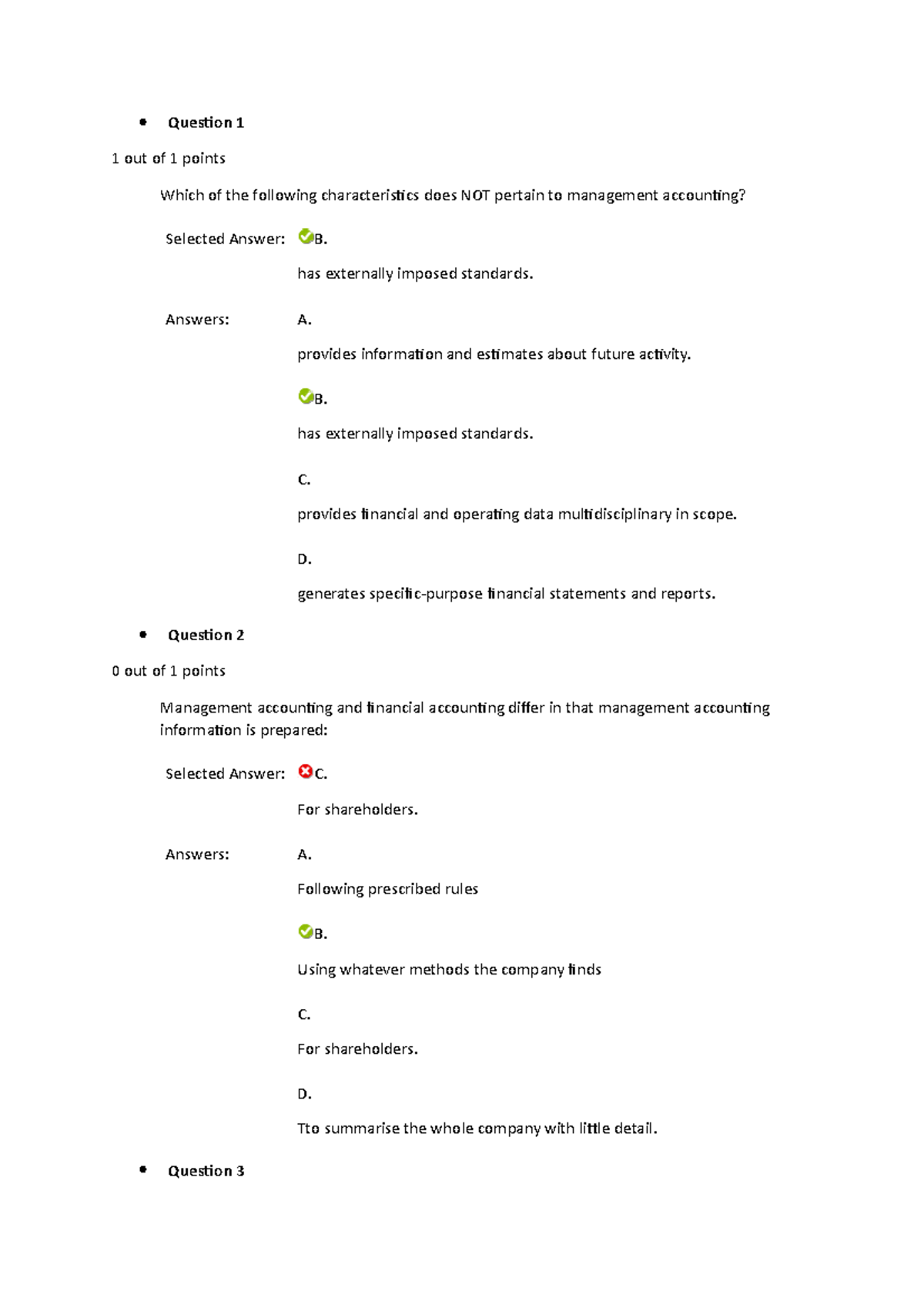 FNC Assessment 1 Q1-Q3 - Information of accounting - Question 1 1 out ...