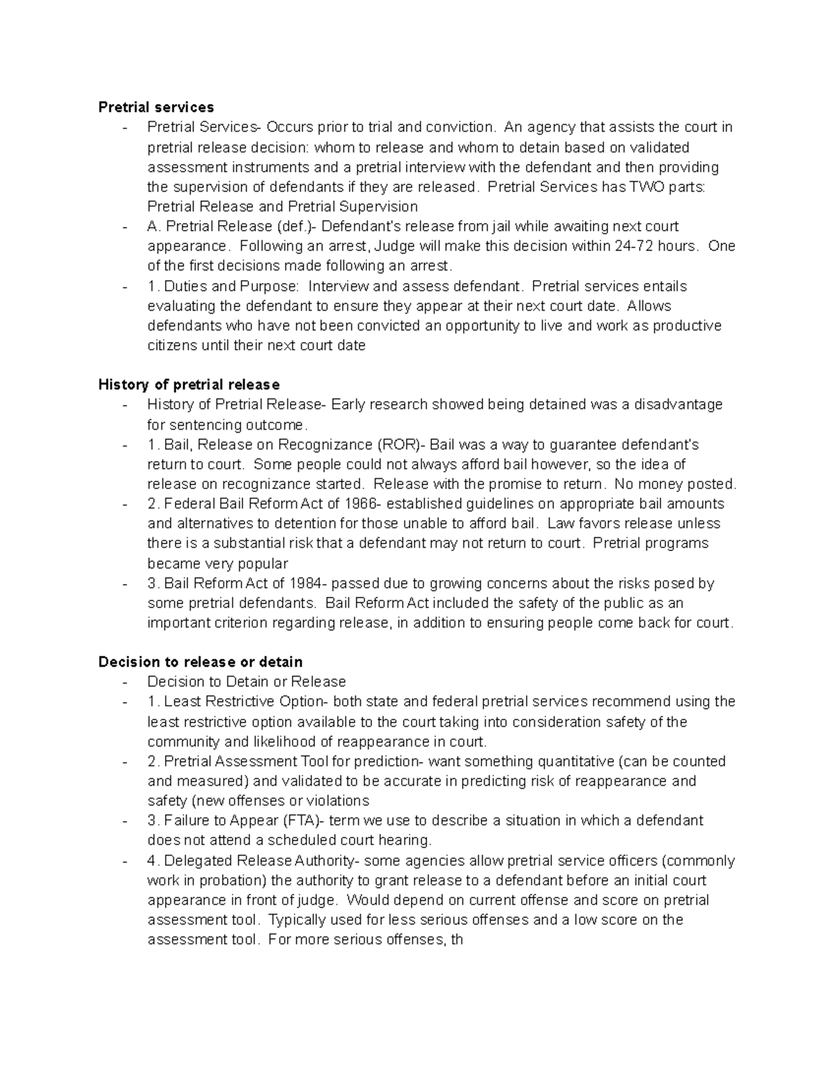 Chapter 4 pretrial supervision, sentencin and PSI report - Pretrial ...