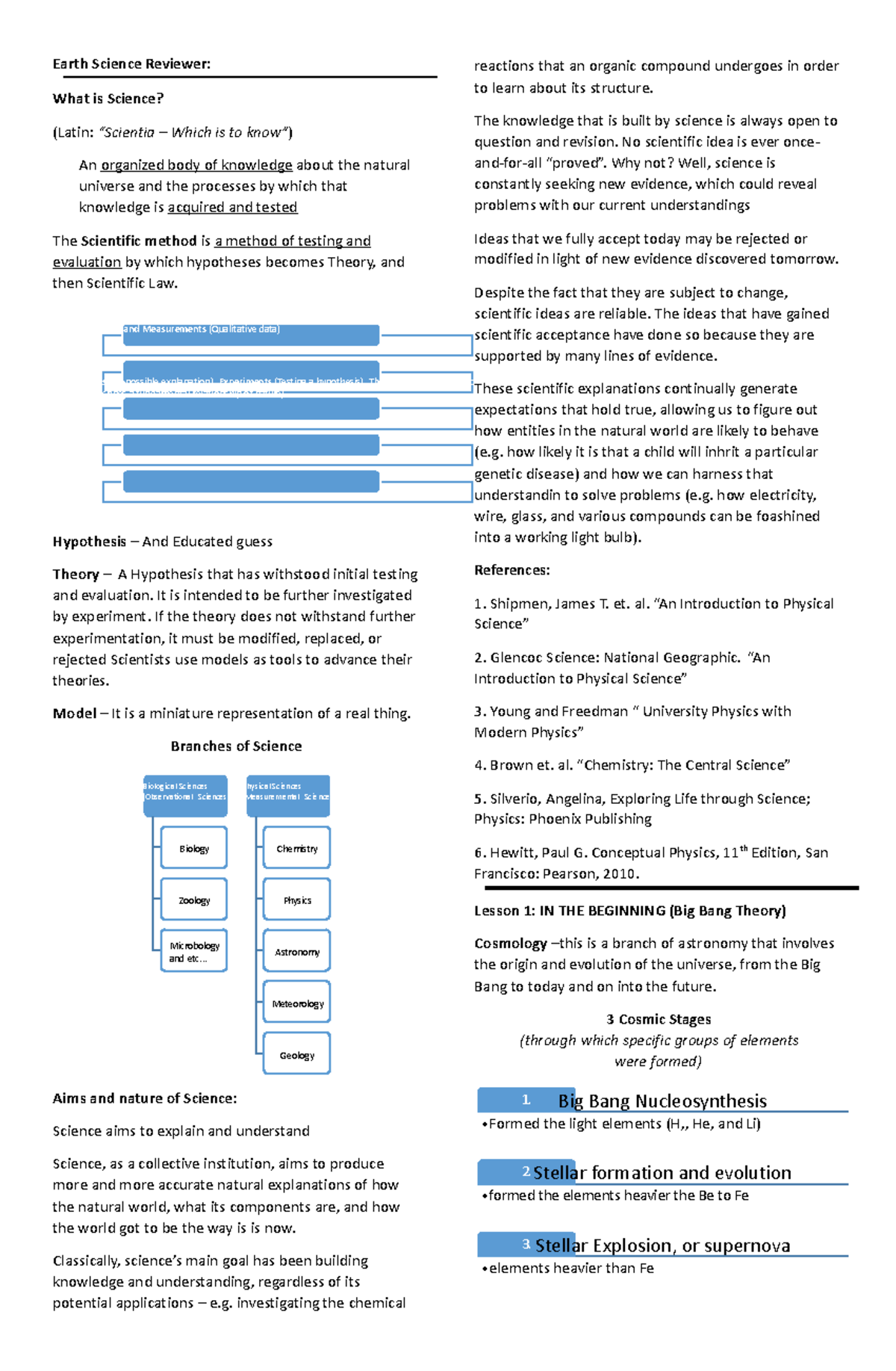 Earth science reviewer grade 11 - Observations and Measurements ...