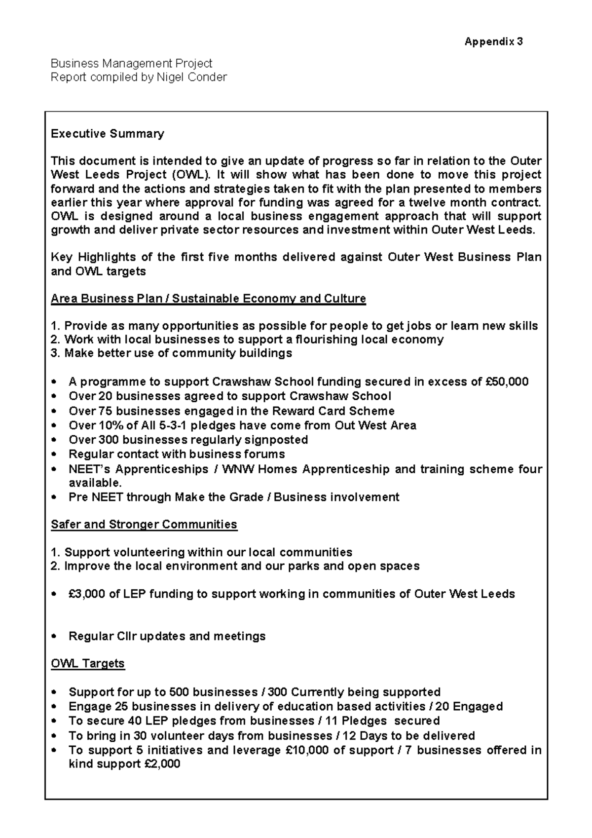 04. Area Committee Report OWL app 3 - Business Management Project ...