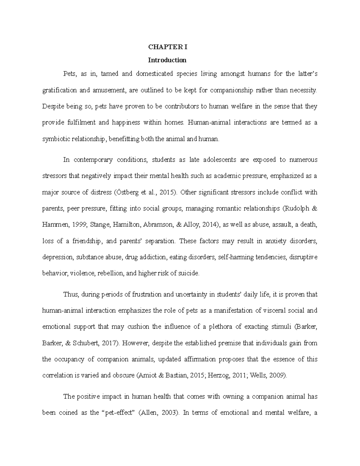 Chapter 1 - ANYTHING HERE - CHAPTER I Introduction Pets, as in, tamed ...