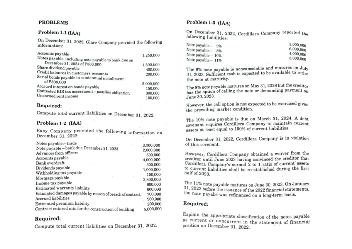 Softcopy%20ng%20ia2%20dalawang%20chapters - PROBLEMS Problem (IAA) Problem (IAA) On December 31 ...