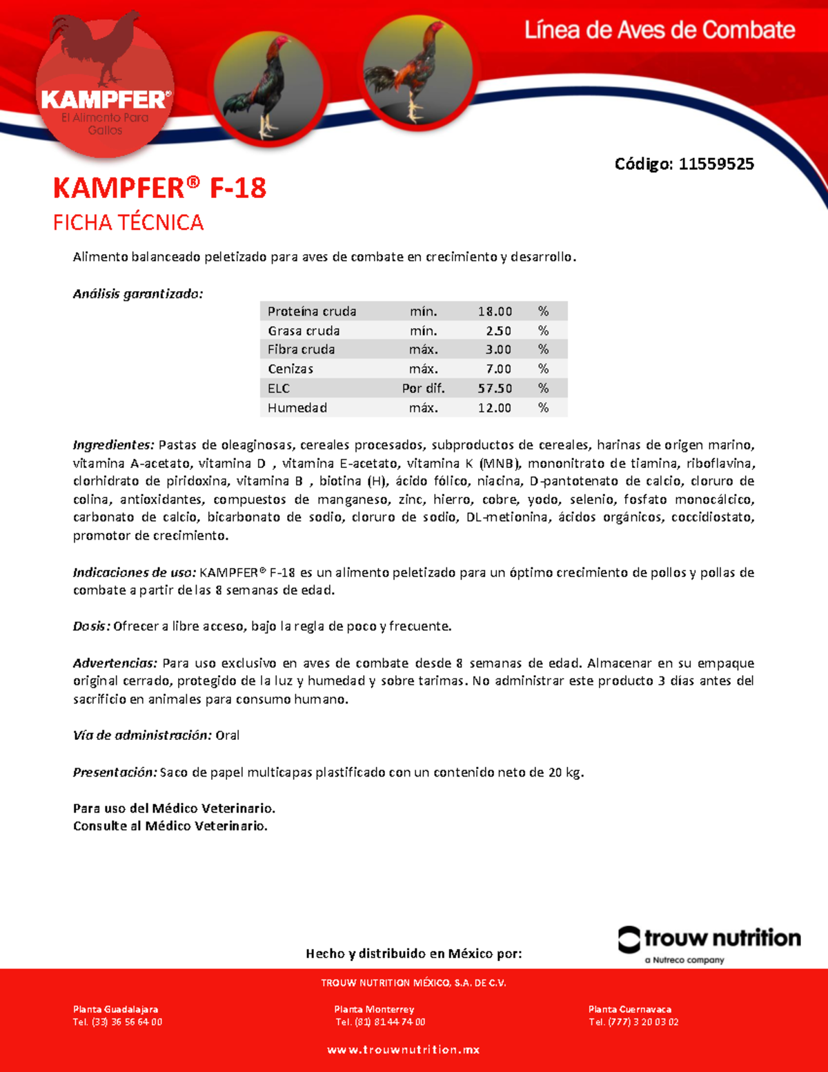 Kampfer-f18 - Kamfer - Alimentos - TROUW NUTRITION MÉXICO, S. DE C ...