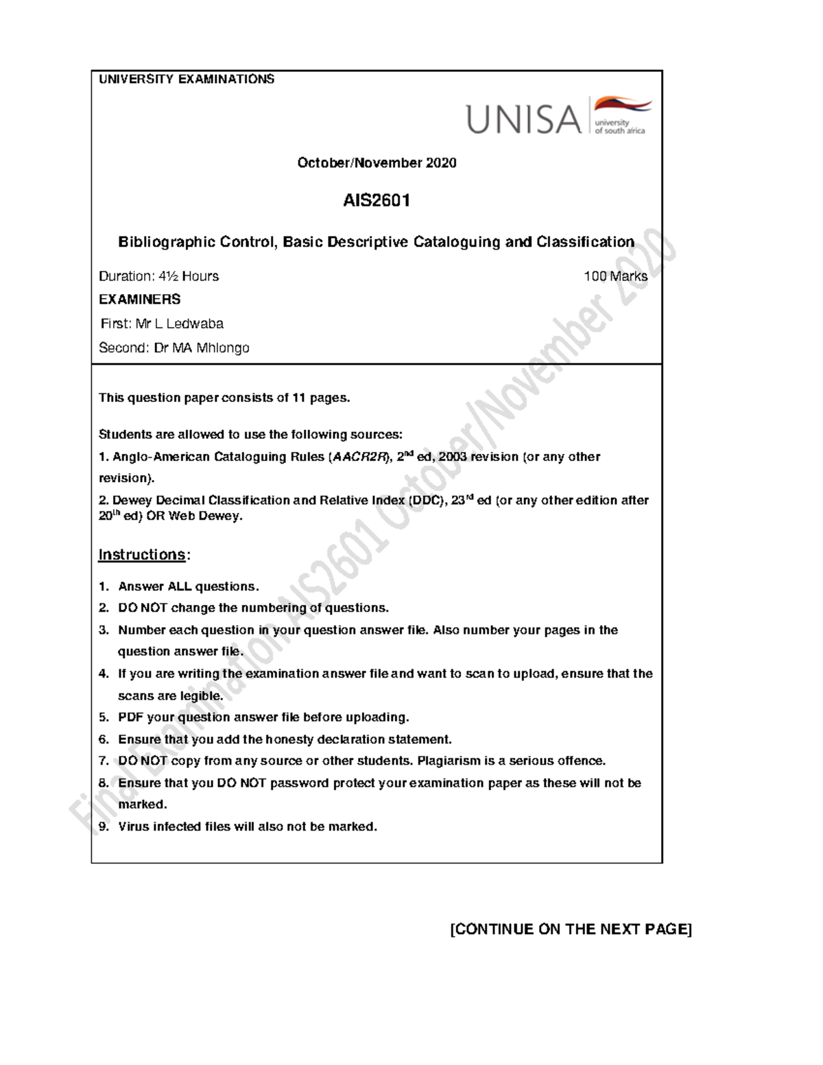 AIS2601 Exam Oct2020 Take Home 8bb7b617bd292f345993 c692743 b6b68 ...