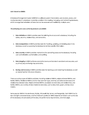 Database Management System - (a) Explain lock-based protocol with an example. 7 (b) Explain ...