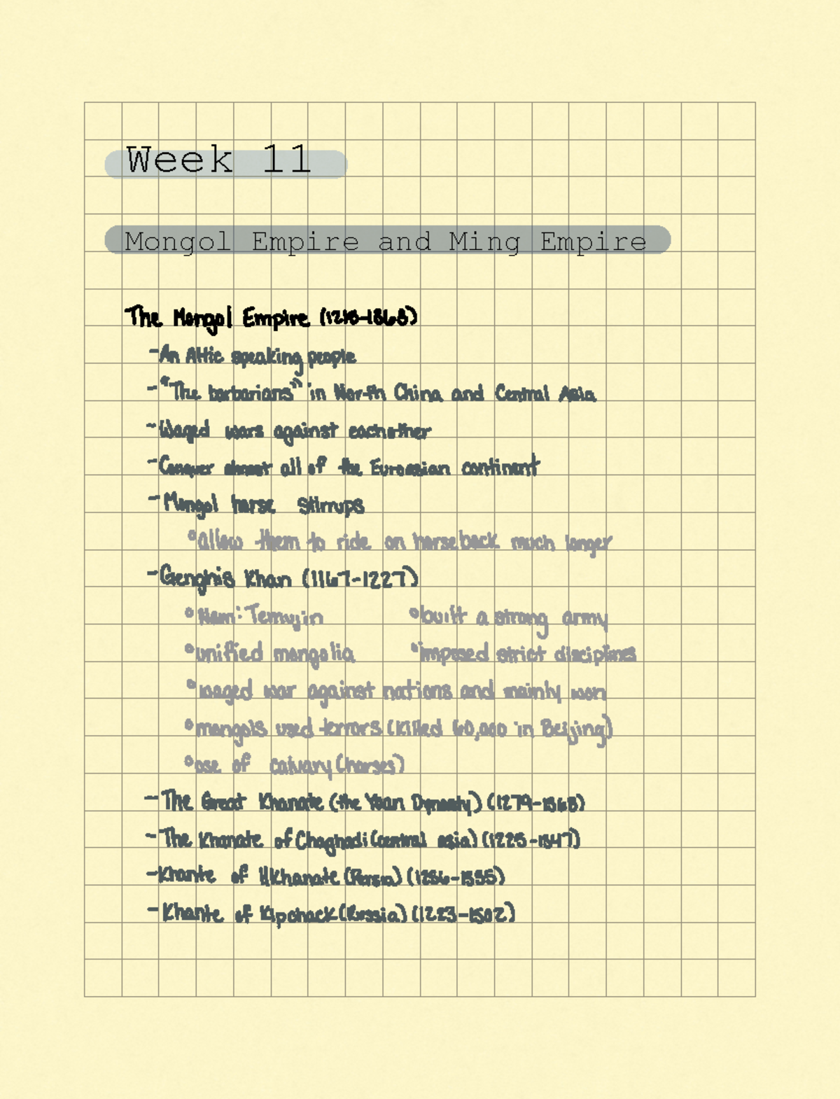 Hst 203 Week 11 - Mongol and Ming Empire and also Medieval Europe - The ...