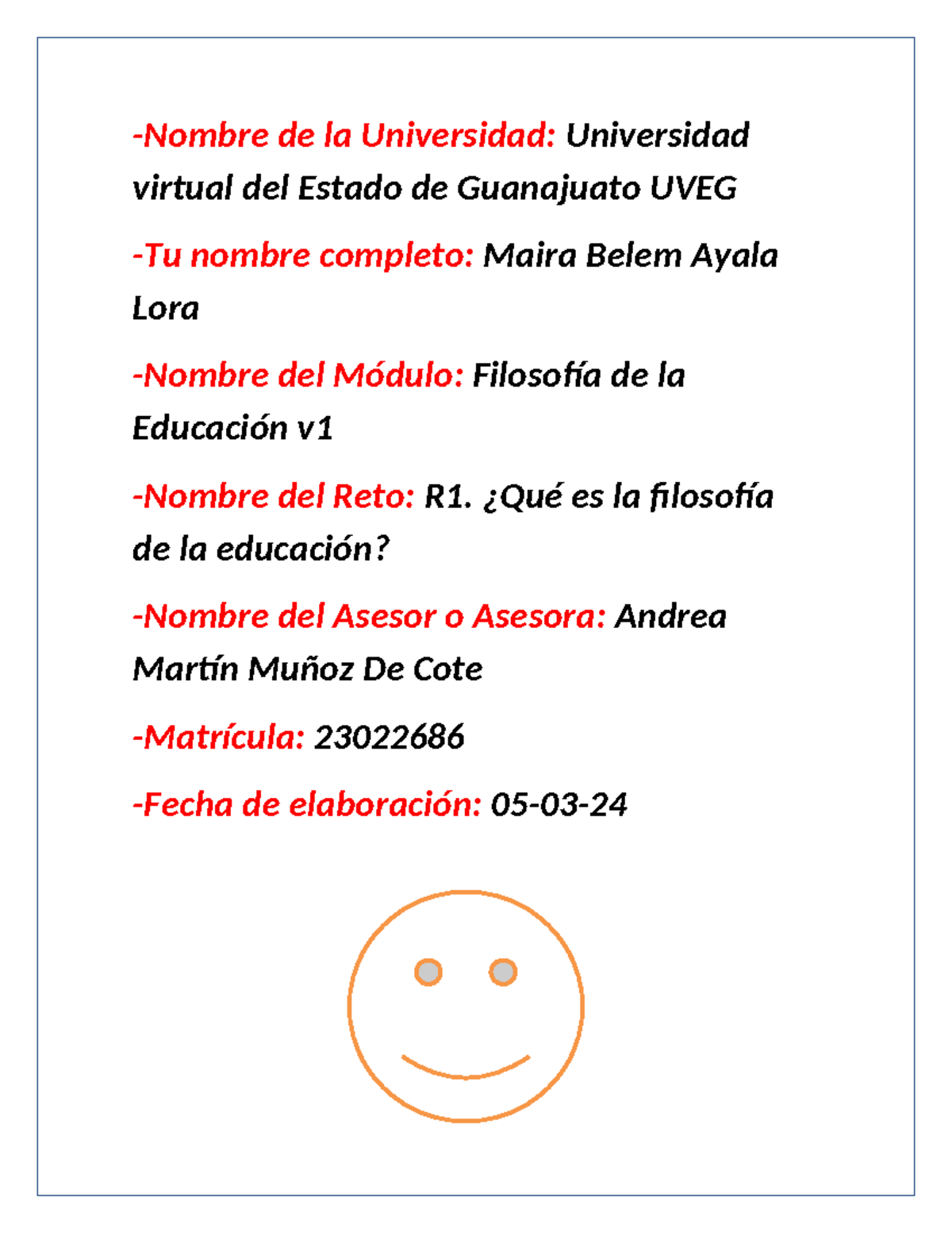 Ayala Maira R1 U1 - tarea de repeticion de matreria - Filosofia de la ...