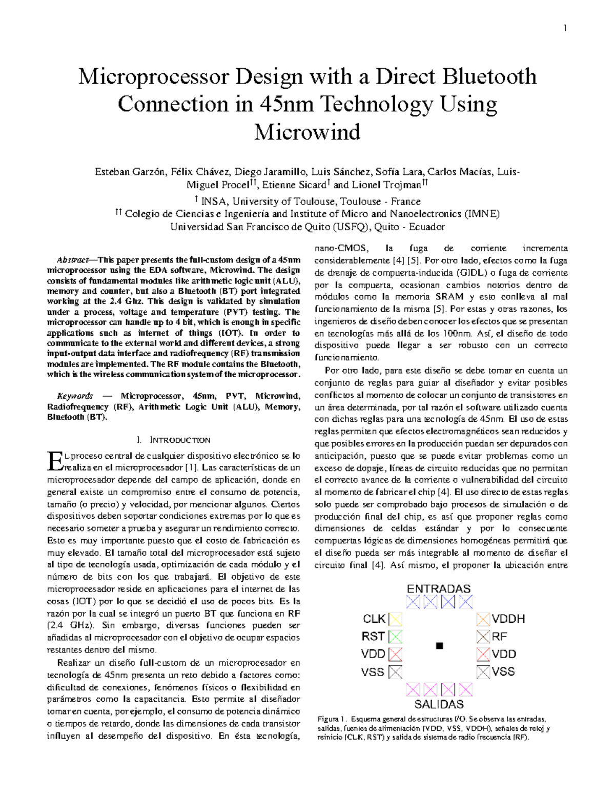 Microprocessor Design with a Direct Bluetooth Connection in 45nm ...