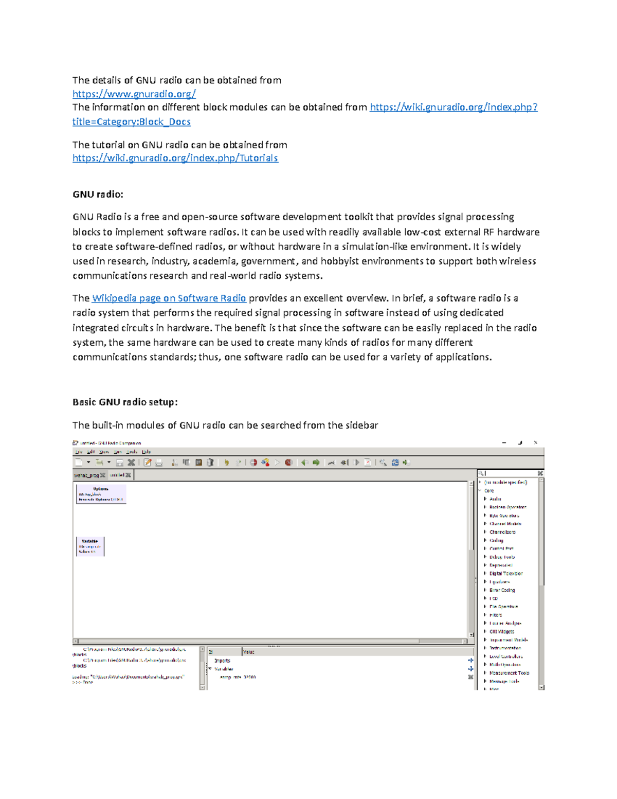 GNU radio doc - The details of GNU radio can be obtained from gnuradio ...