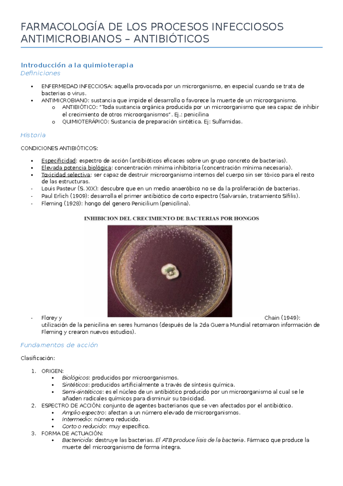 Farmacología de los Procesos Infecciosos Antimicrobianos - FARMACOLOGÍA ...