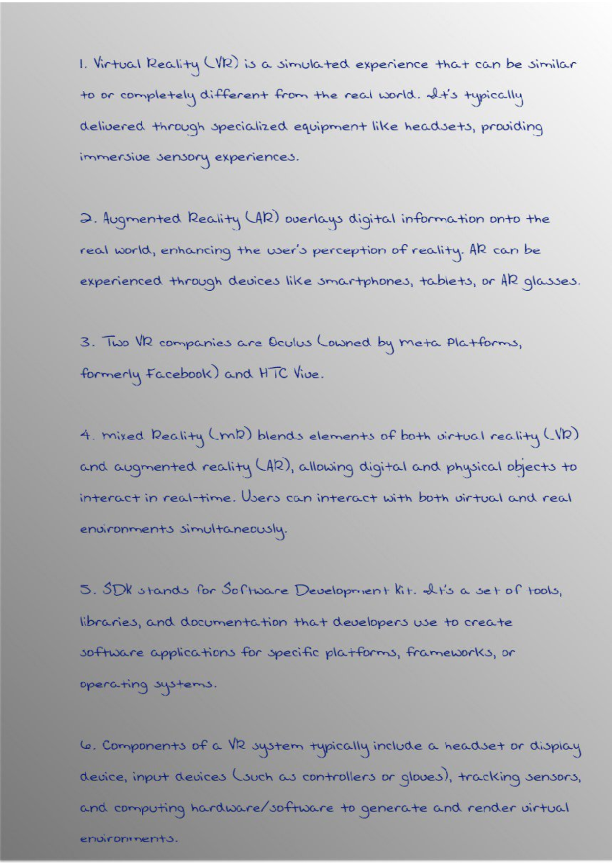 AR And VR 1 qp - This is question paper of AR and VR subject - Computer Science SL - Studocu