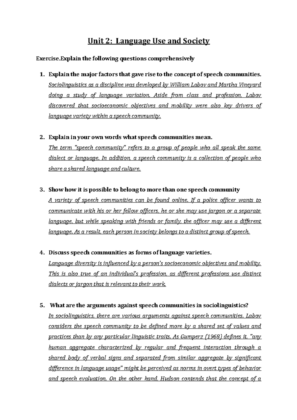 Special Topics In English Unit 2 Language Use And Society Unit 2