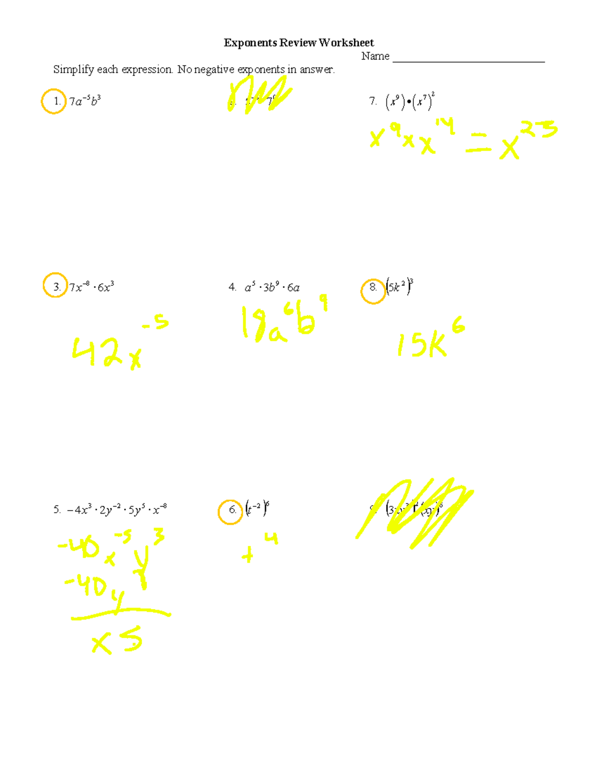 Lkjhgfdsa Kami Export - download - Exponents Review Worksheet Name