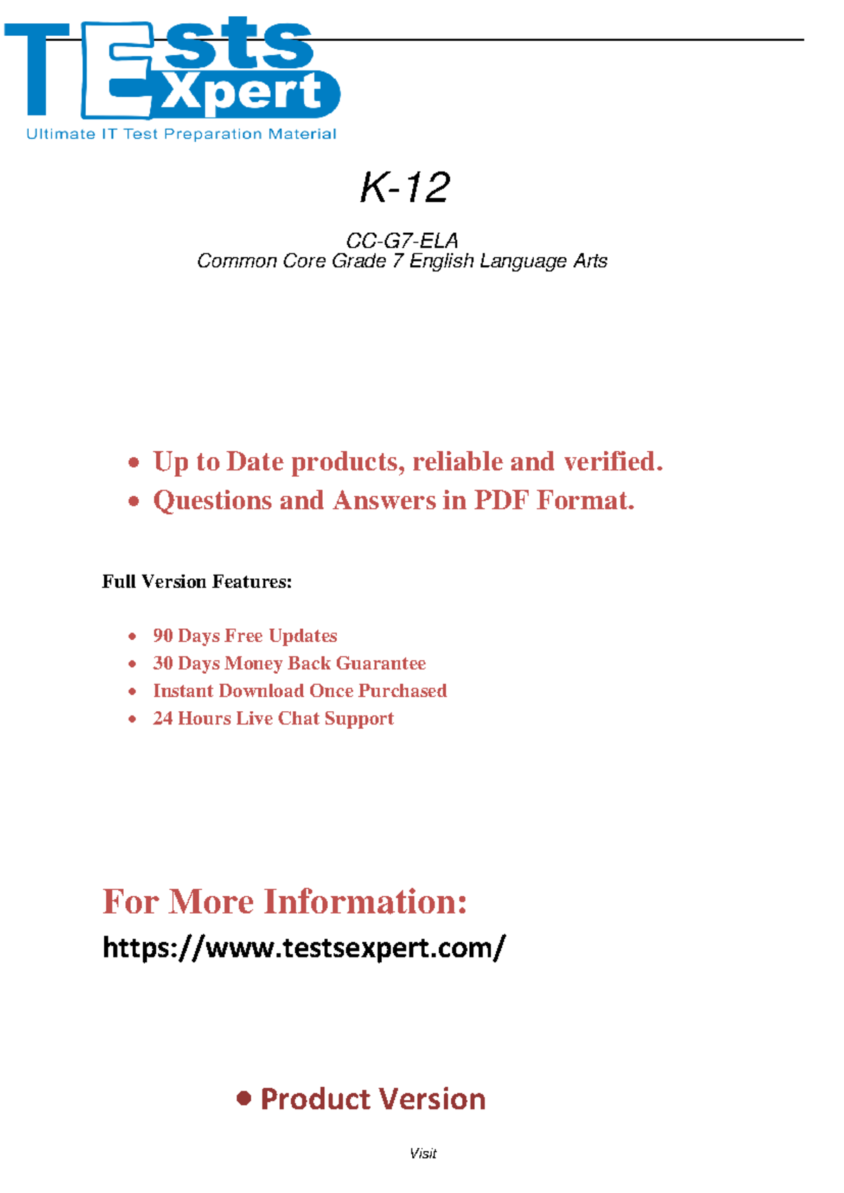 Master CC-G7-ELA 7th Grade Common Core ELA Exam Success - Up to Date ...
