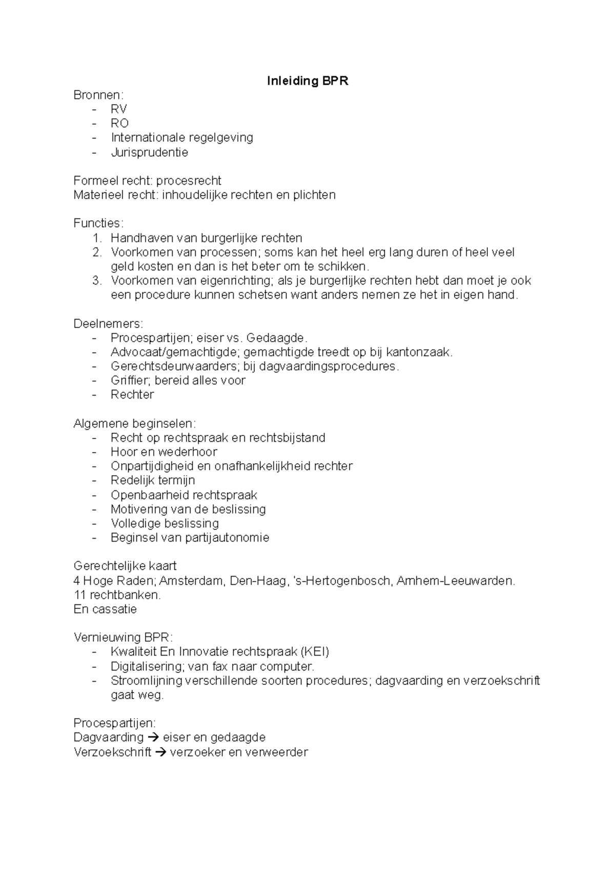 BPR - BPR - Inleiding BPR Bronnen: RV RO Internationale regelgeving ...