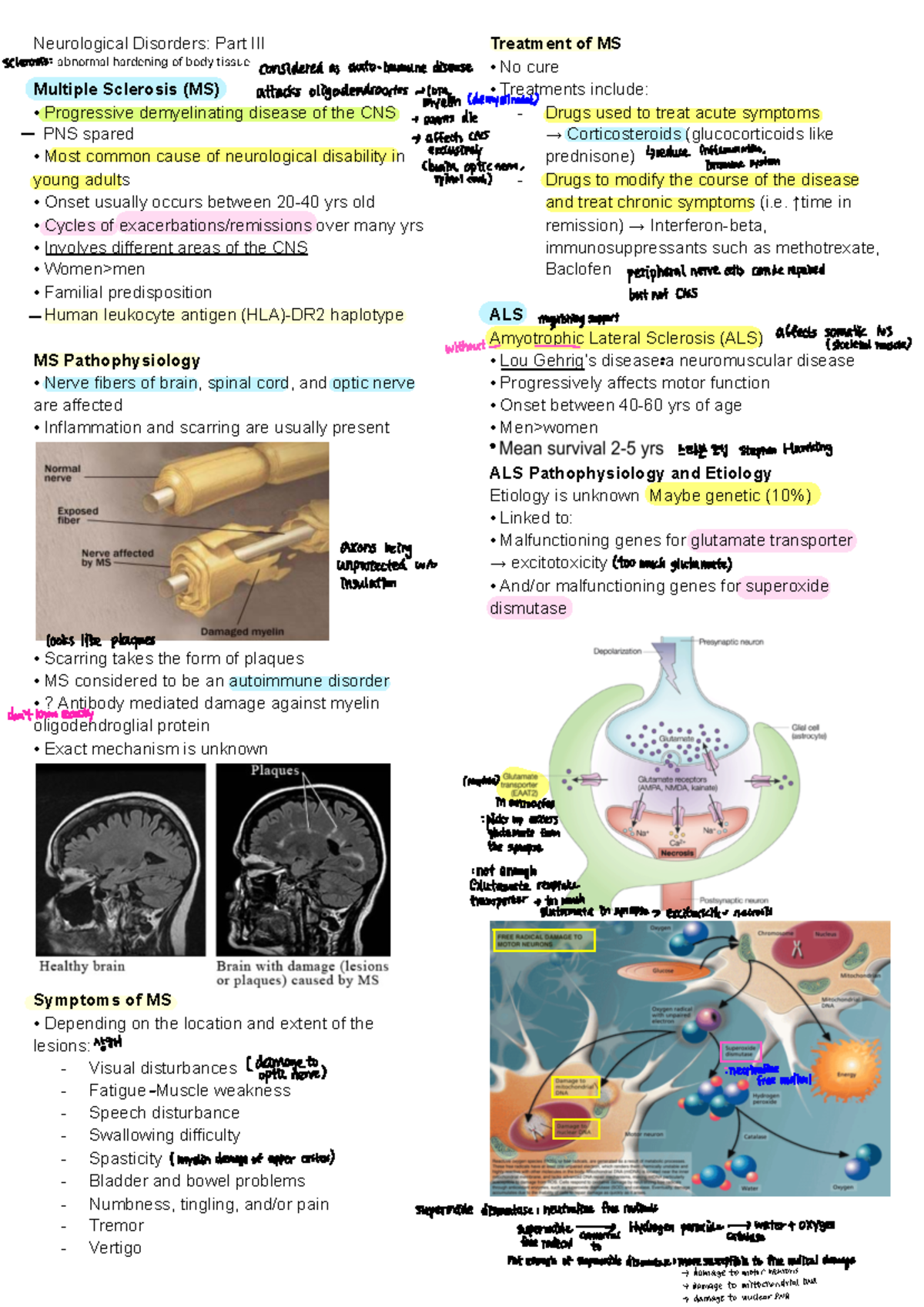 Patho Note 10 - Part 3 - Lecture notes with added note - 1HXURORJLFDO ...