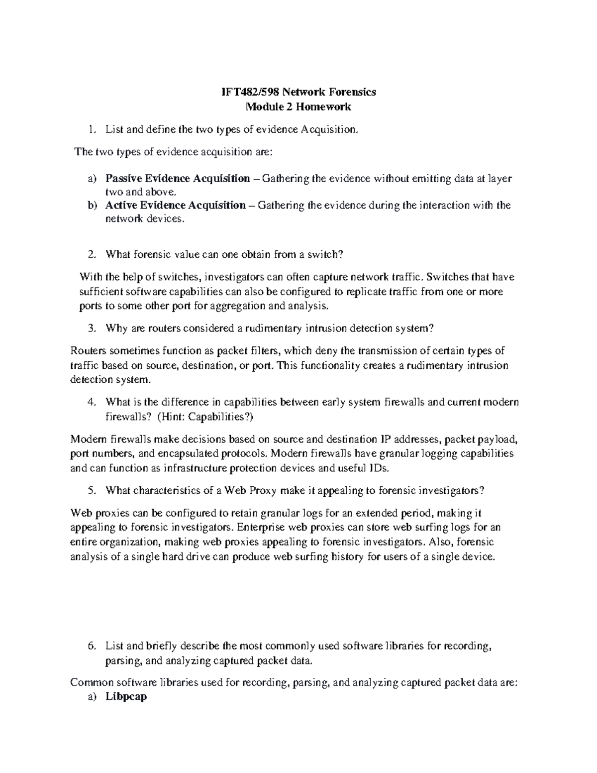 Data Collection Homework - IFT482/598 Network Forensics Module 2 ...