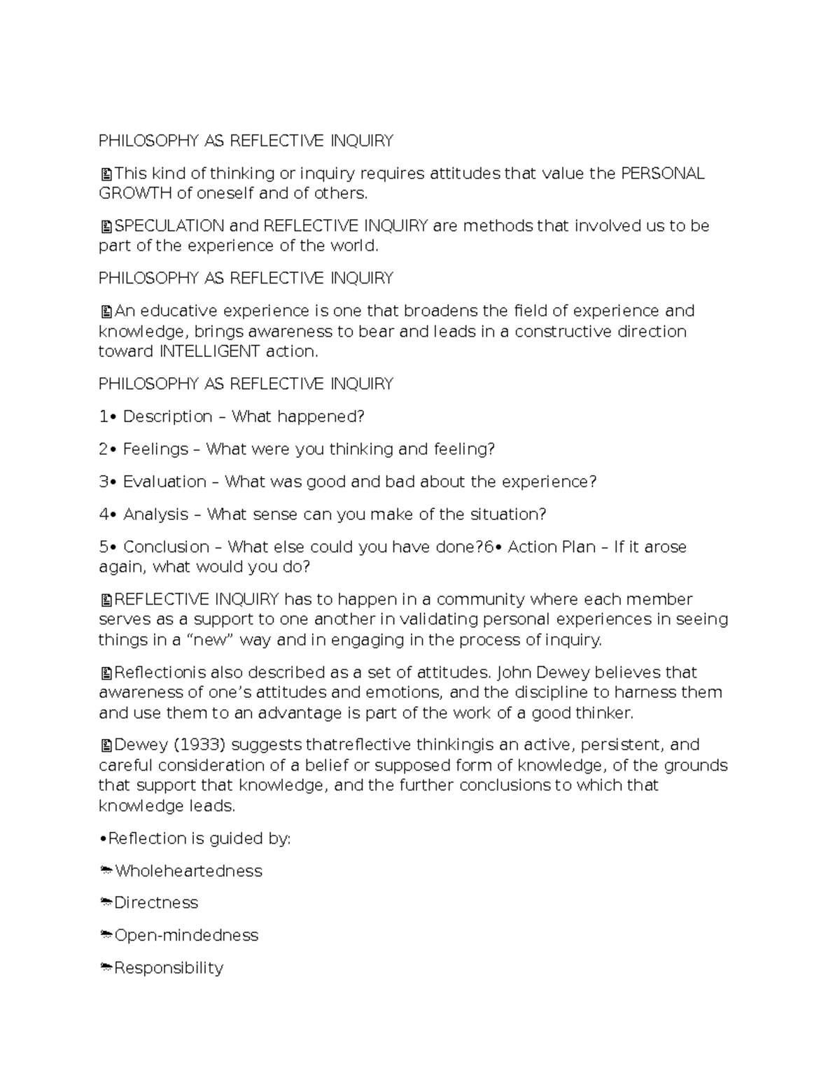 Philosophy AS Reflective Inquiry - PHILOSOPHY AS REFLECTIVE INQUIRY ...