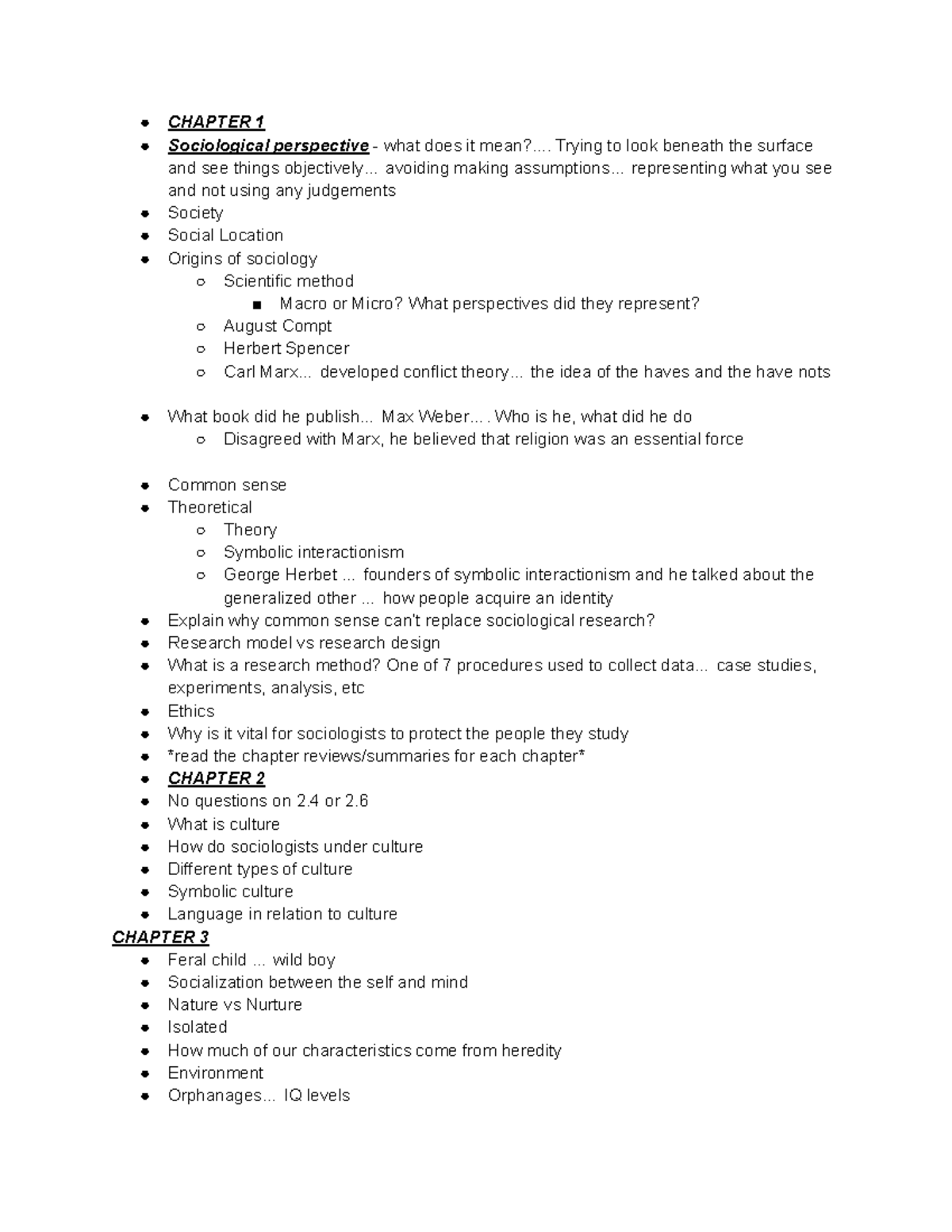 Sociology notes - CHAPTER 1 Sociological perspective - what does it ...