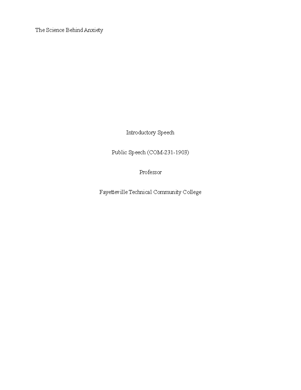 Module 1 The Science Behind Anxiety Isis Davis - The Science Behind ...