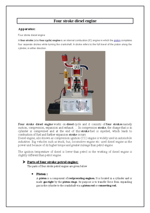 2 stroke petrol engine - practical - Experiment No : 9 Objective: To ...
