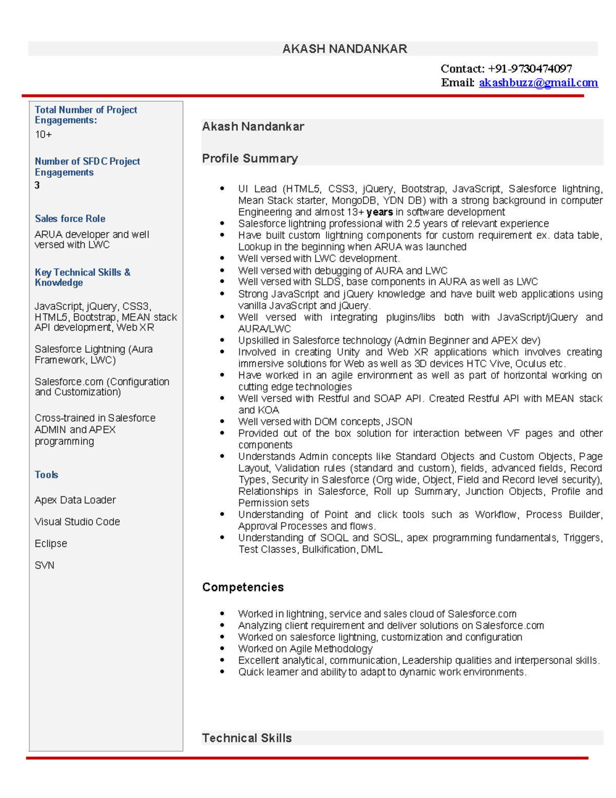 Salesforce Lightning Akash Nandankar Contact 91 Email Akashbuzz