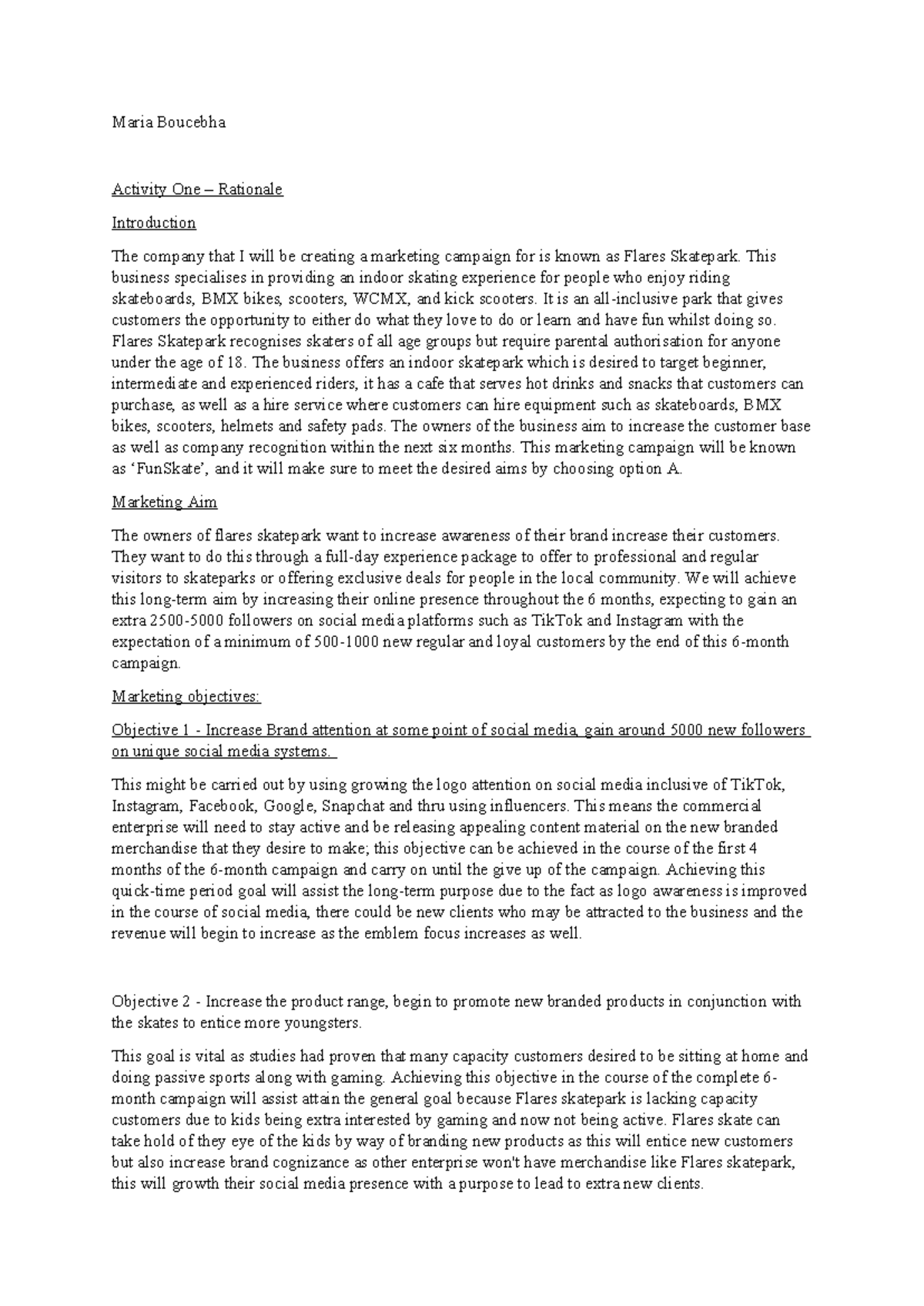 Activity one - ecdfvfvevvveevev - Maria Boucebha Activity One ...