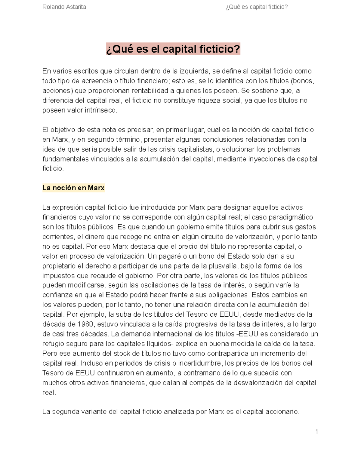 ¿Qué es capital ficticio Astarita - ¿Qué es el capital ficticio? En ...