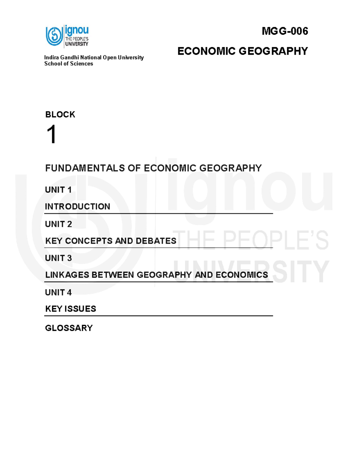 Block-1 - economic geography - ####### BLOCK 1 FUNDAMENTALS OF ECONOMIC ...
